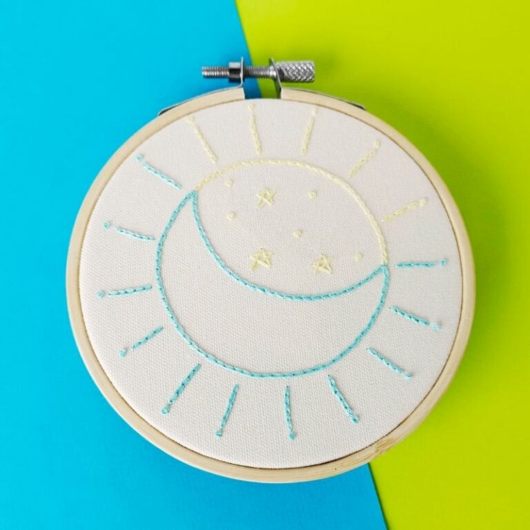 Space inspired hand embroidery patterns for beginners