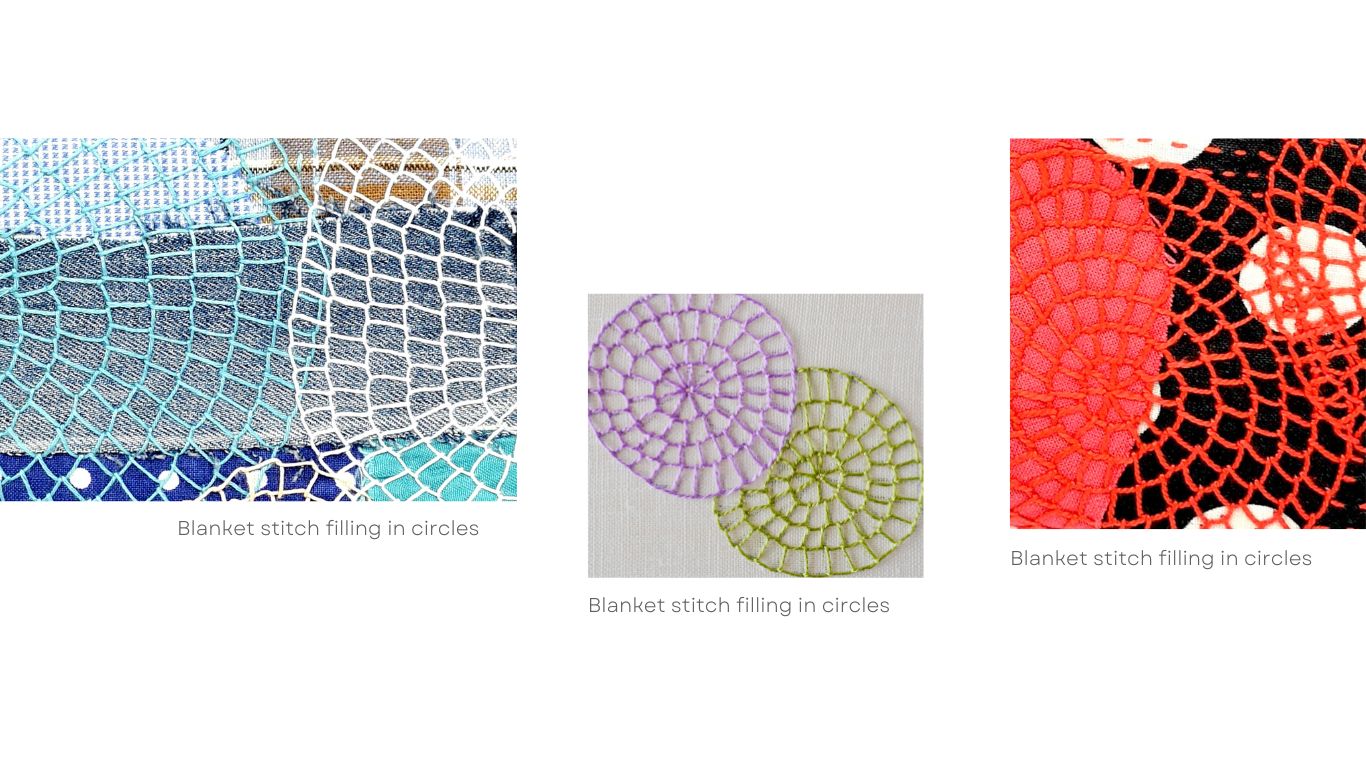 Blanket stitch filling in circles - Practical Embroidery online school