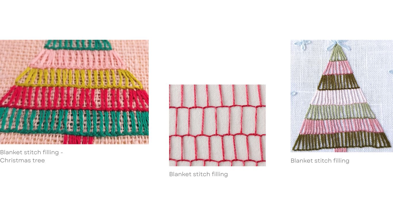 Blanket stitch filling - hand embroidery stitches for beginners