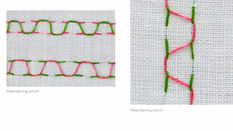 Meandering stitch : Library of Embroidery Stitches