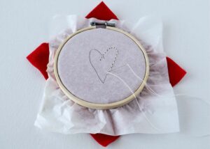 How to transfer embroidery pattern with tissue paper