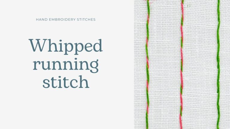 Whipped running stitch: Library of Hand Embroidery Stitches