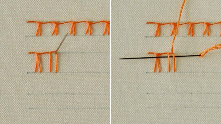 German knotted blanket stitch - Practical Embroidery online school