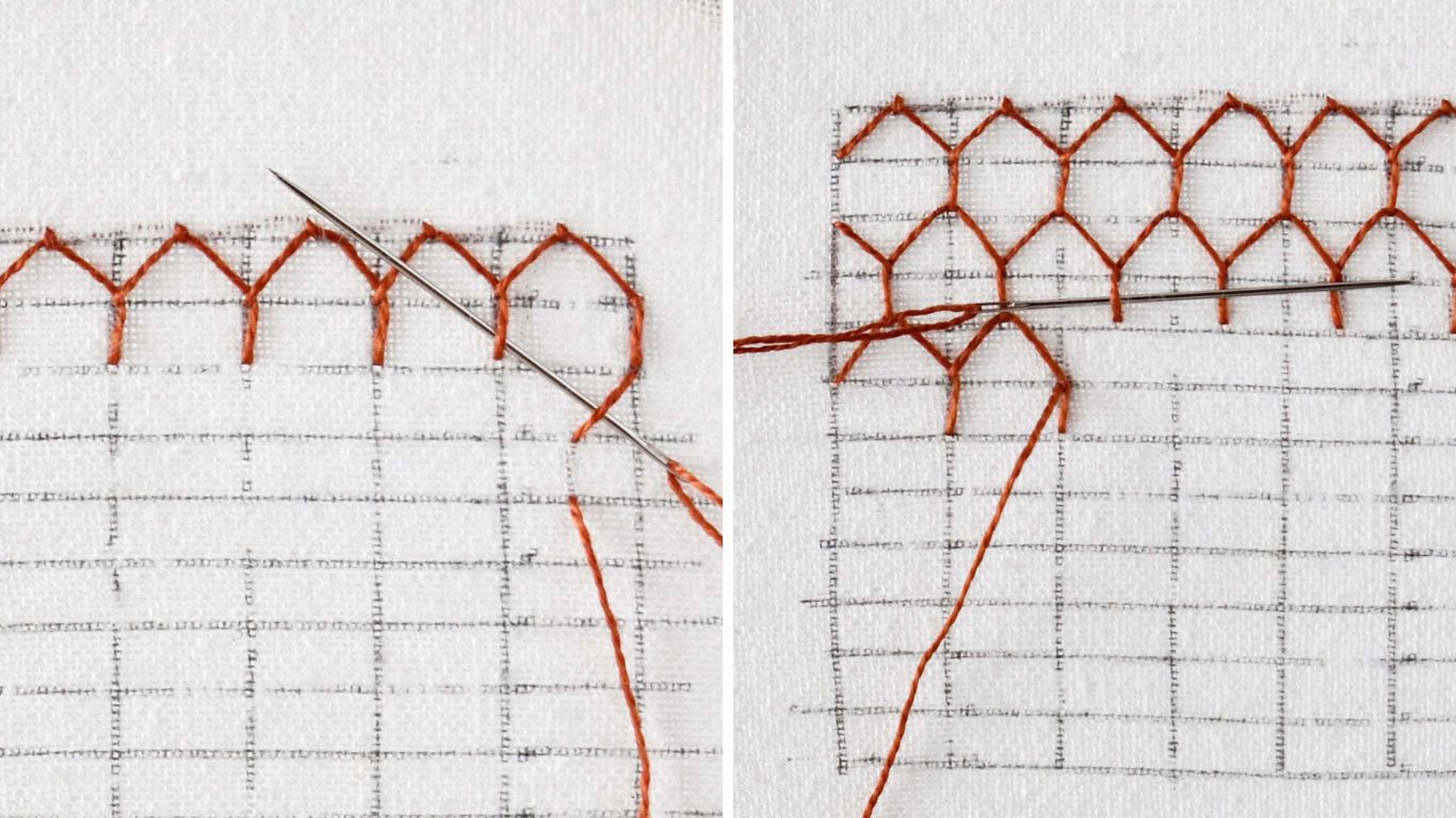 Honeycomb filling stitch - Practical Embroidery online school