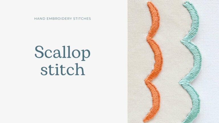 Scallop stitch: Library of hand embroidery stitches