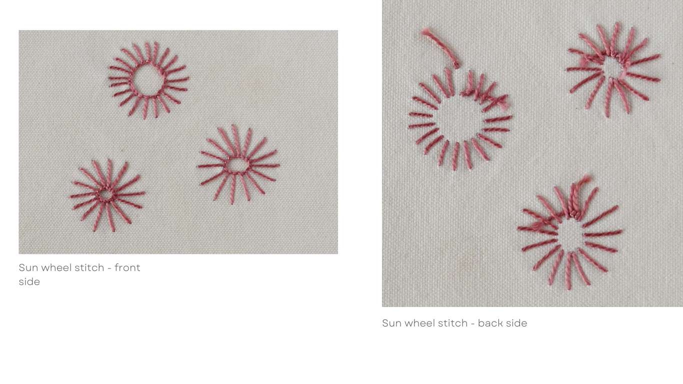 Practical Embroidery - Sun wheel stitch