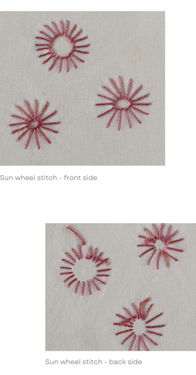 Practical Embroidery - Sun wheel stitch
