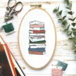 Home embroidery designs with books: 15 patterns for book lovers