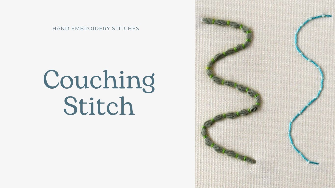 Couching Stitch : Library of hand embroidery stitches