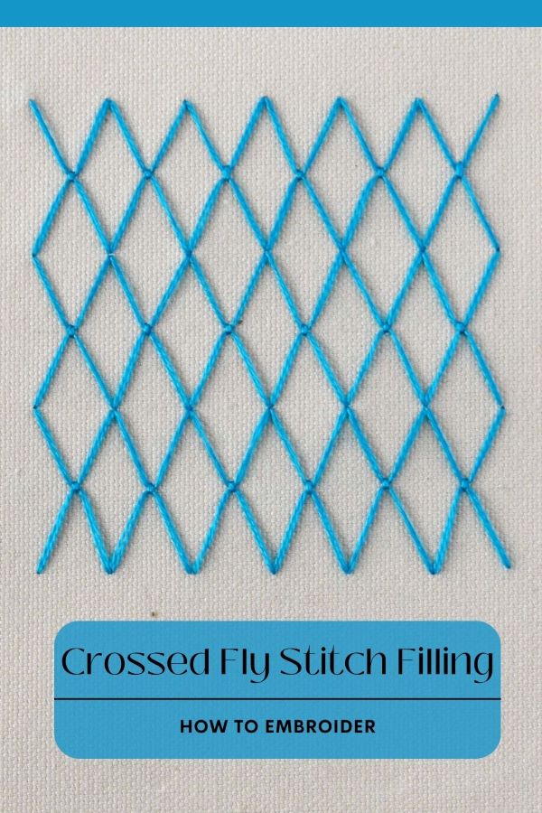 Crossed Fly Stitch Filling Hand Embroidery Video Tutorial