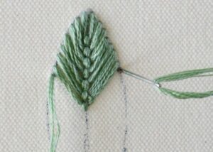 Closed Fly Stitch : Library of hand embroidery stitches