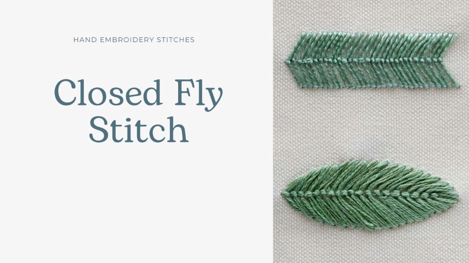 Closed Fly Stitch : Library of hand embroidery stitches