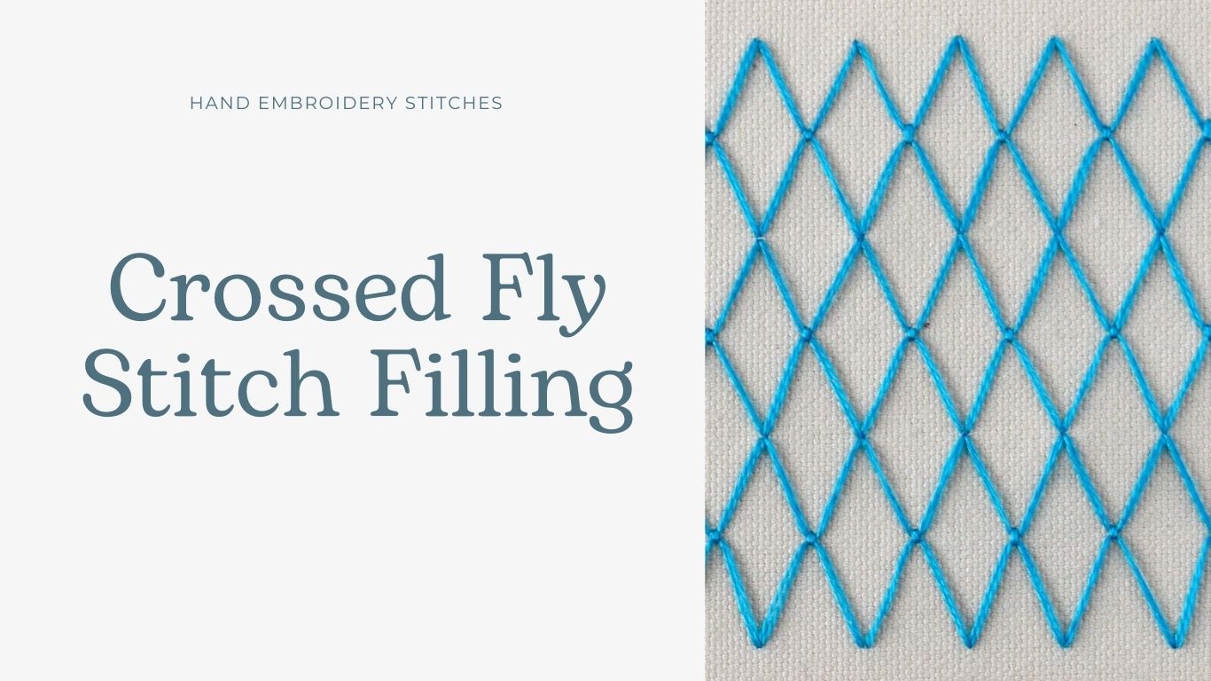 Crossed Fly Stitch Filling : library of embroidery stitches