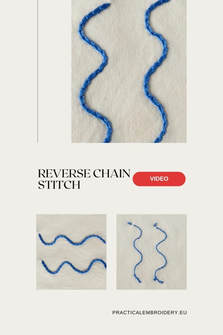 Reverse chain stitch: Library of Embroidery Stitches