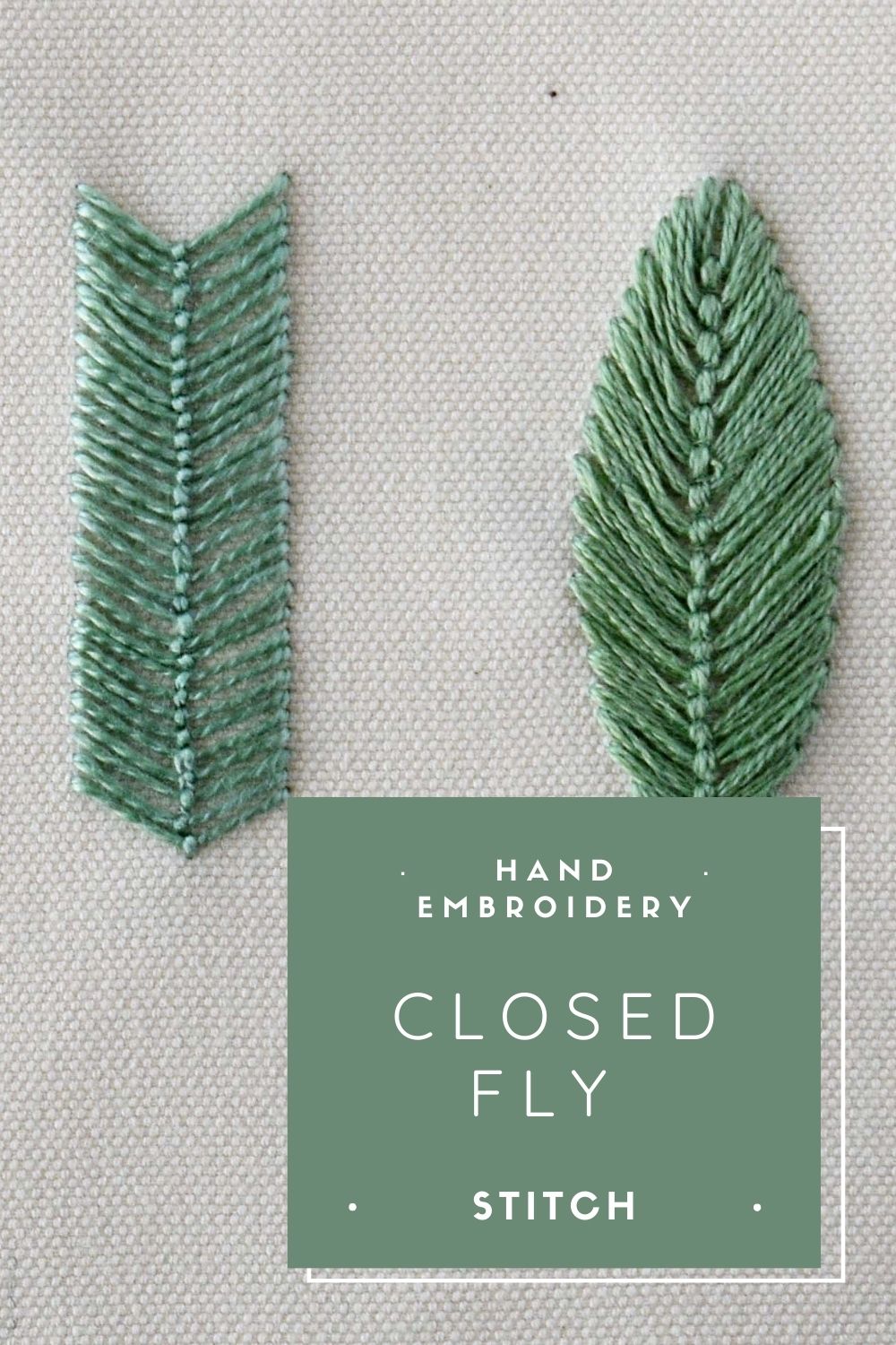 Closed Fly Stitch : Library of hand embroidery stitches