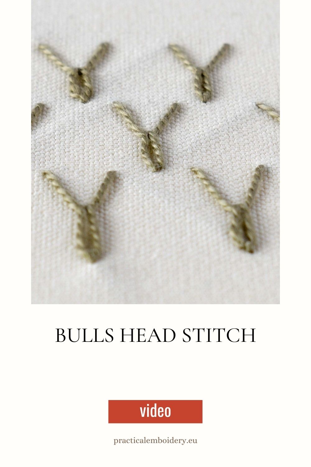 Bulls Head Stitch Hand Embroidery Video Tutorial