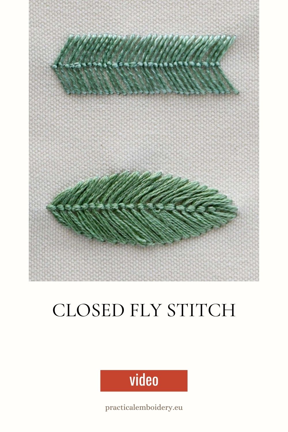 Closed Fly Stitch Hand Embroidery Video Tutorial