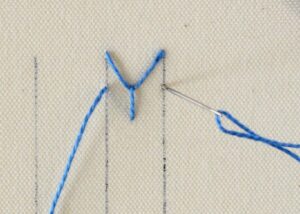 Connected Fly Stitch : Library of embroidery stitches