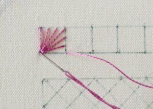 Fan Stitch - Library of hand embroidery stitches