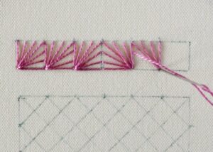 Fan Stitch - Library of hand embroidery stitches