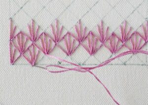 Fan Stitch - Library of hand embroidery stitches