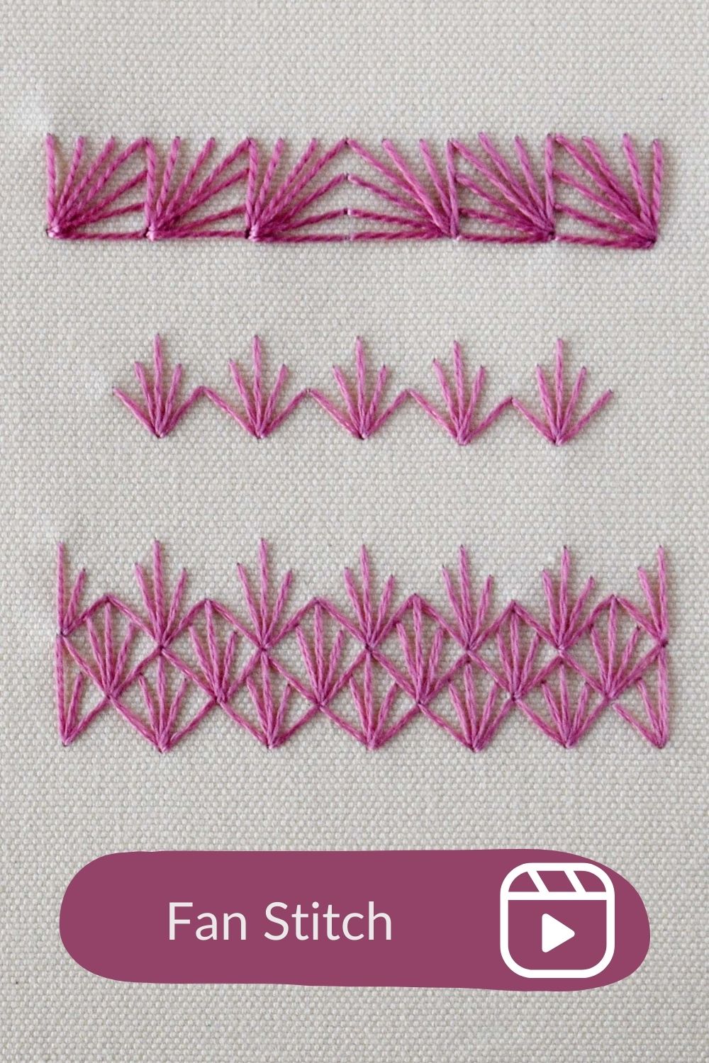 Fan Stitch Embroidery Video Tutorial