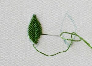 Raised Fishbone Stitch: Library of Hand Embroidery stitches