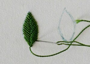 Raised Fishbone Stitch: Library of Hand Embroidery stitches