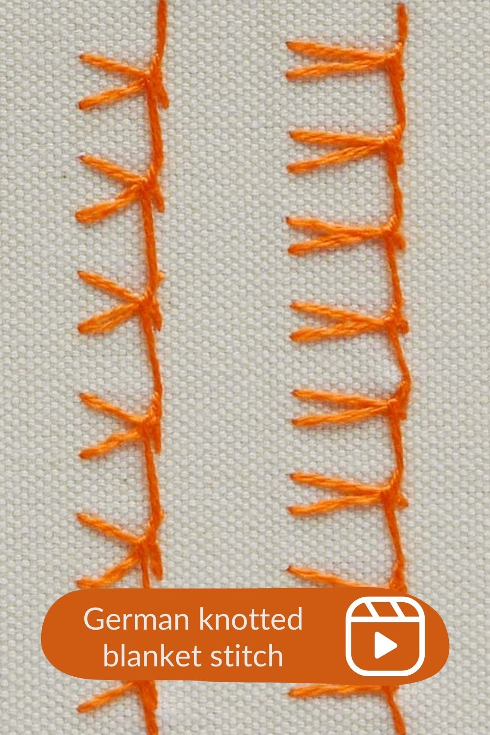 German Knotted Blanket Stitch Hand Embroidery Video Tutorial