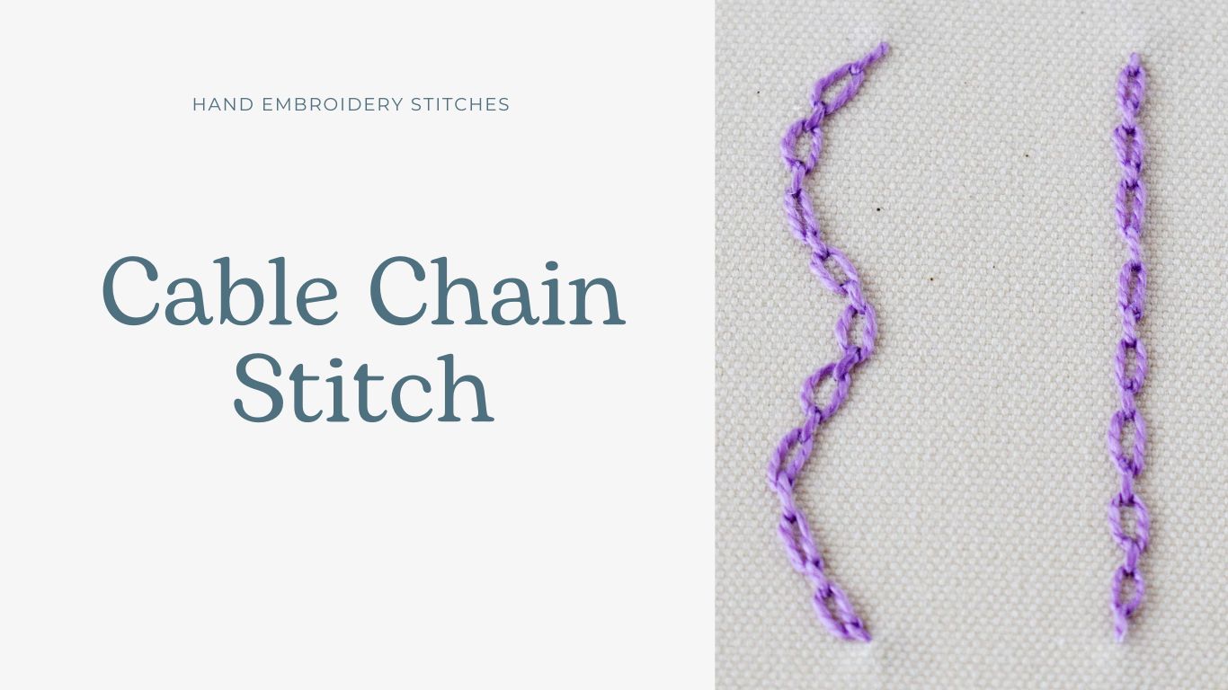 Cable Chain Stitch - Library of hand embroidery stitches