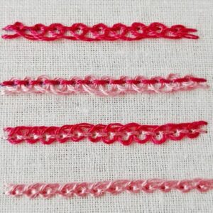 Threaded Back Stitch: Library of Embroidery Stitches