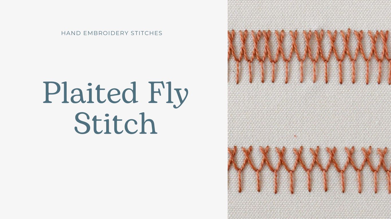 Plaited Fly Stitch - Library of hand embroidery stitches