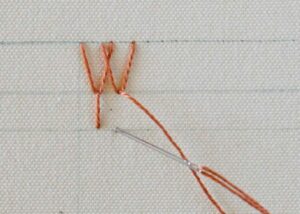 Plaited Fly Stitch - Library of hand embroidery stitches