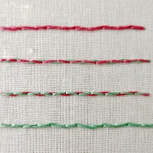 Threaded Back Stitch: Library of Embroidery Stitches