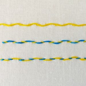 Threaded running stitch : Library of Embroidery Stitches