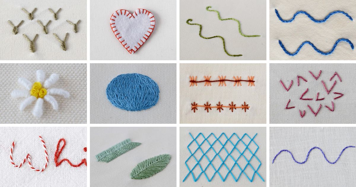 Visual Dictionary of Hand embroidery stitches