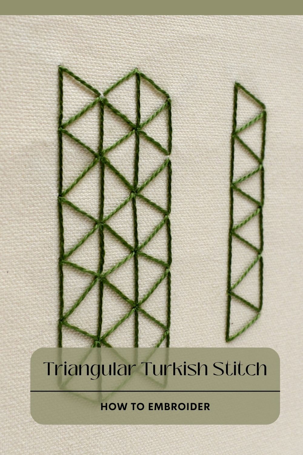 Triangular Turkish Stitch: Library of hand embroidery stitches