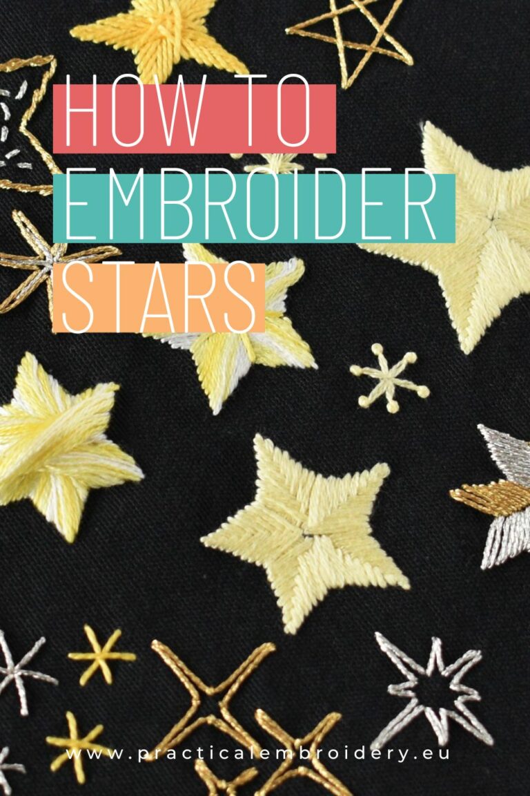How to Embroider Stars: Hand Embroidery Stitches + Free Sampler