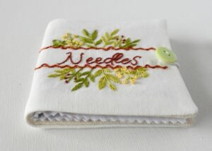 Hand embroidered needle book tutorial: Free pattern and guide