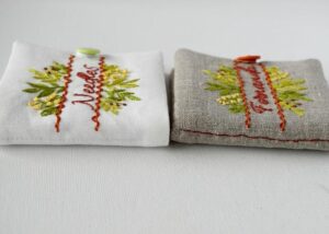 Hand embroidered needle book tutorial: Free pattern and guide