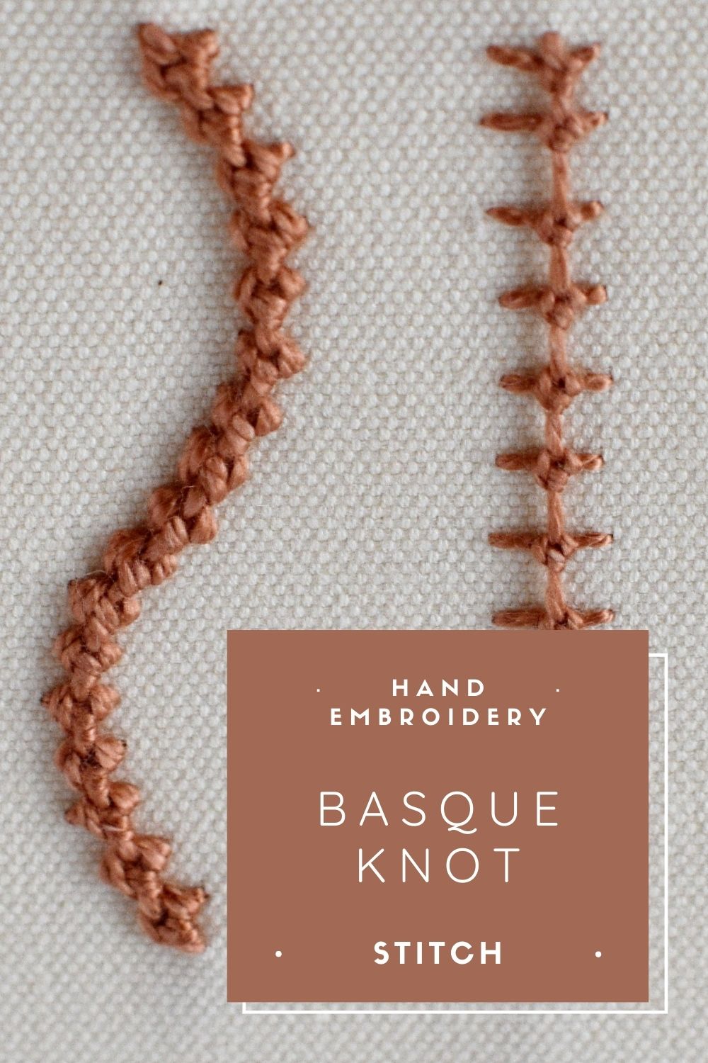 Basque Knot embroidery stitch: Library of Embroidery Stitches