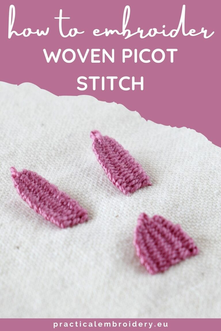 Detached Woven Picot Stitch - Library of hand embroidery stitches