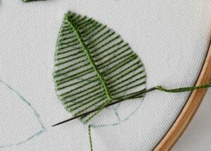 Embroider Leaves in 9 ways, with Free Pattern and Tutorial