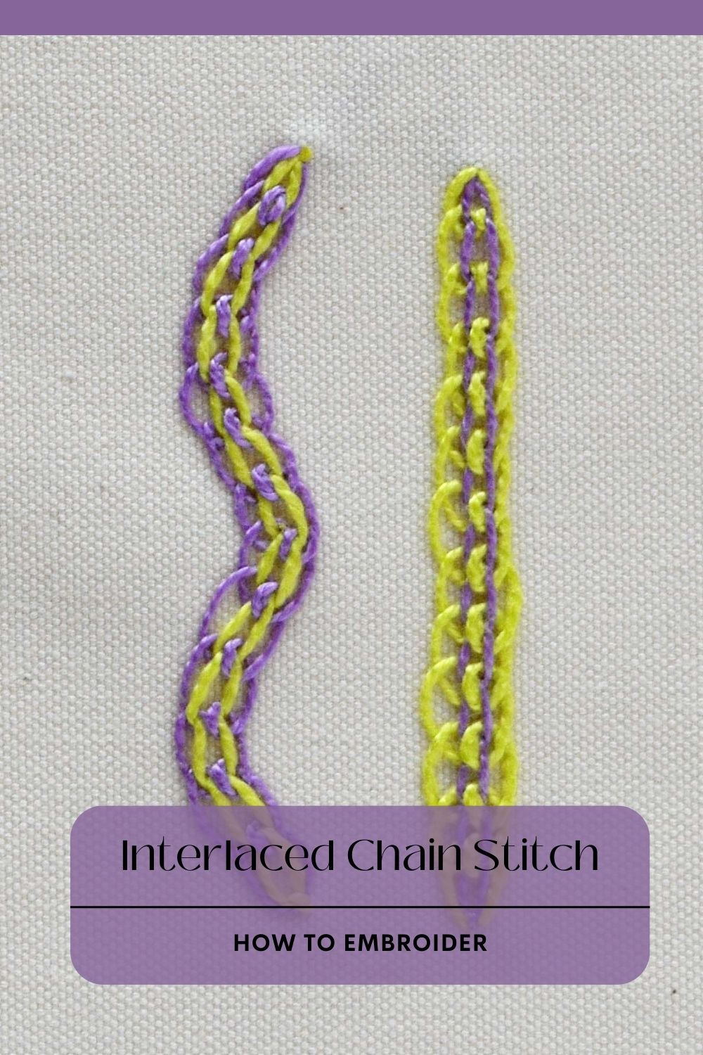 Interlaced Chain Stitch: Library of Hand Embroidery Stitches