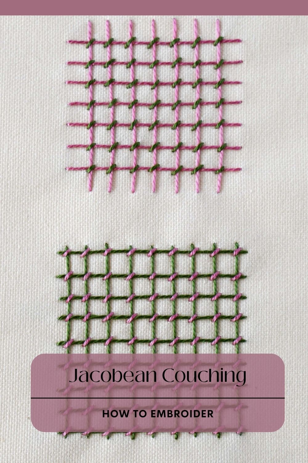 Jacobean Couching: Library of hand embroidery stitches